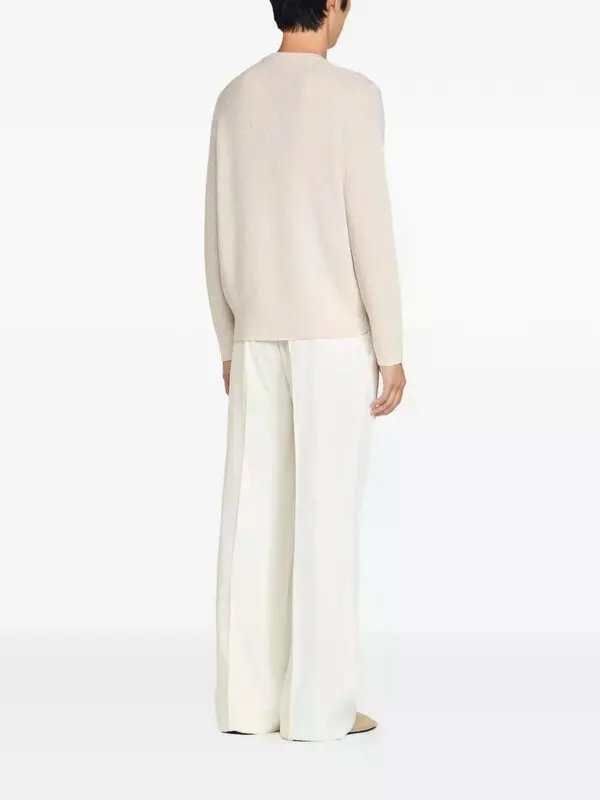 Sandro Seed Stitch Crew Neck Sweater - Neutrals