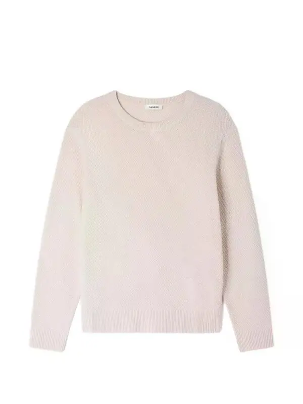Sandro Seed Stitch Crew Neck Sweater - Neutrals