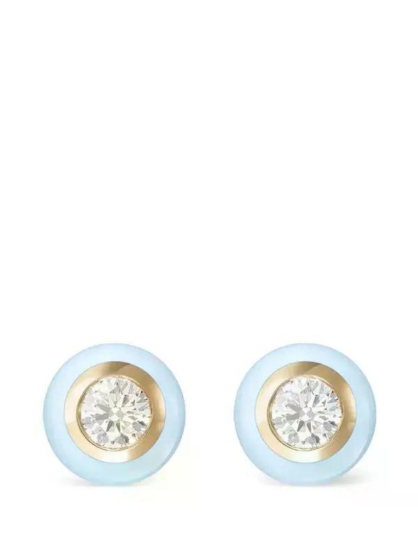 Melissa Kaye Diamond And Enamel Earrings - Gold