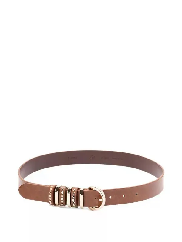 Pinko Studded Buckle Belt - Brown