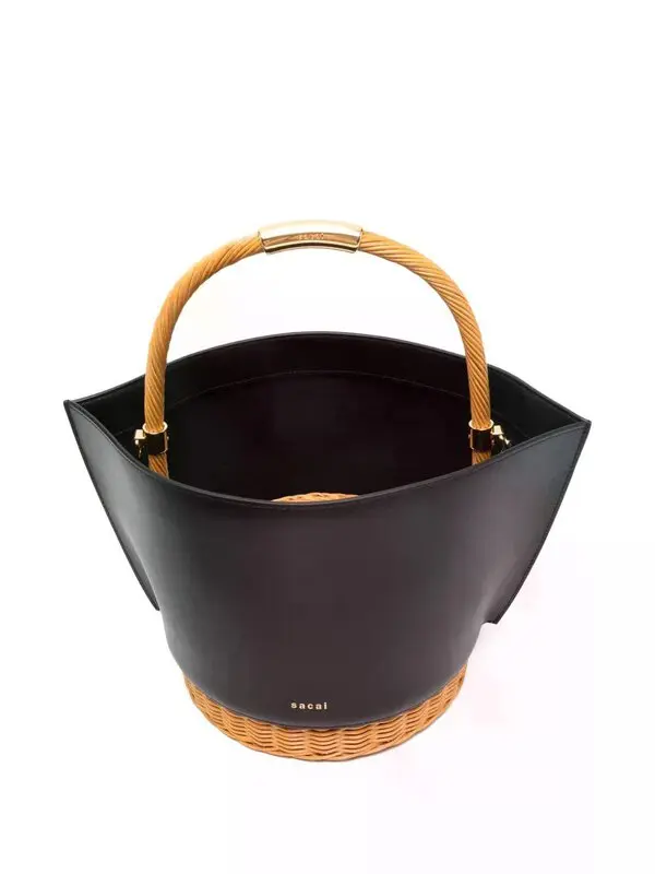 Sacai Woven Handle Bucket Bag