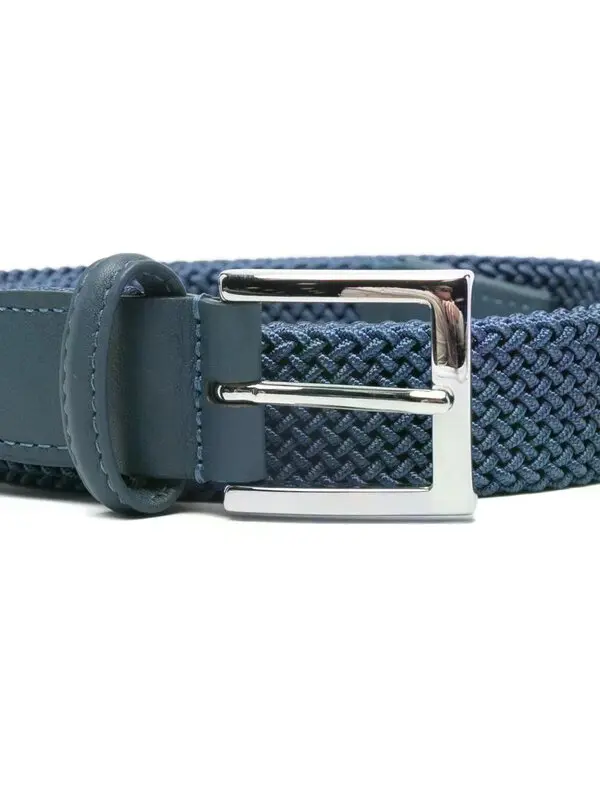 Kiton Woven Buckle Belt - Blue