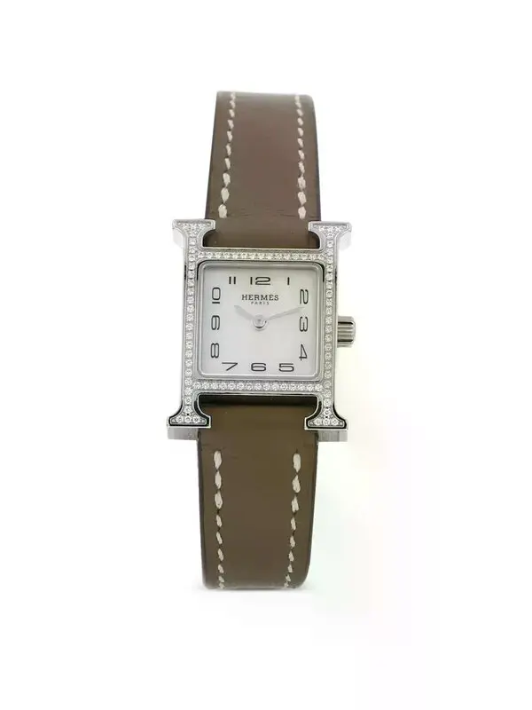 Hermès 2020s 20mm Heure H Ardillon Buckle Watch - White