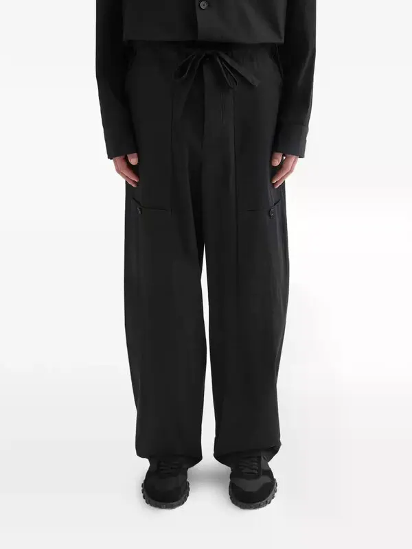 JIL SANDER Drawstring Cargo Trousers - Black