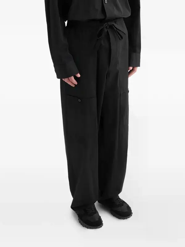 JIL SANDER Drawstring Cargo Trousers - Black