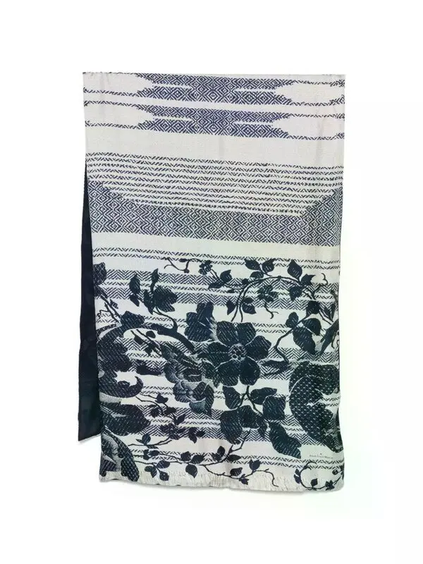 PIERRE-LOUIS MASCIA Aloesta Floral Geometric Scarf - Neutrals