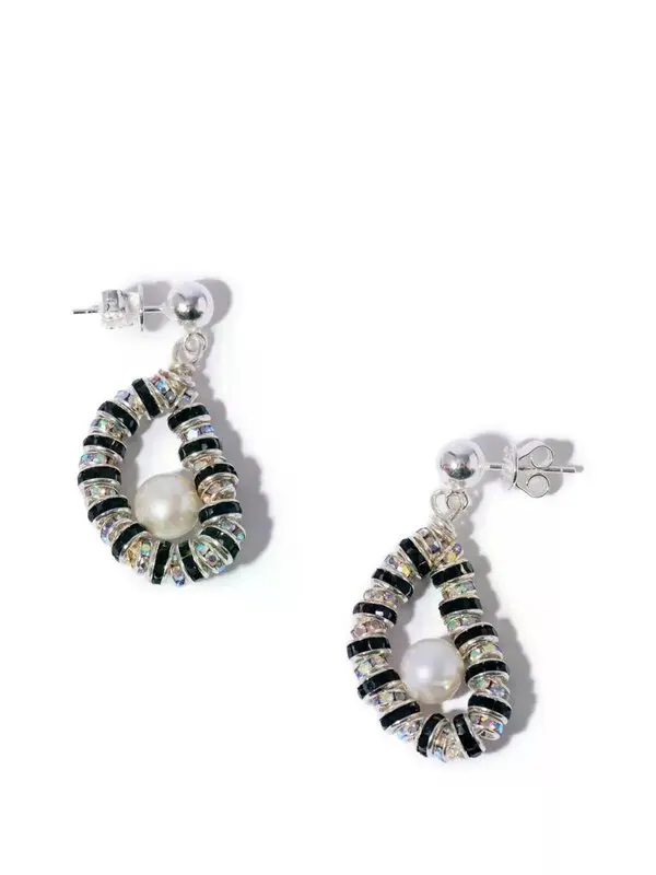 PEARL OCTOPUSS.Y Pearl Embellished Drop Earrings - Silver