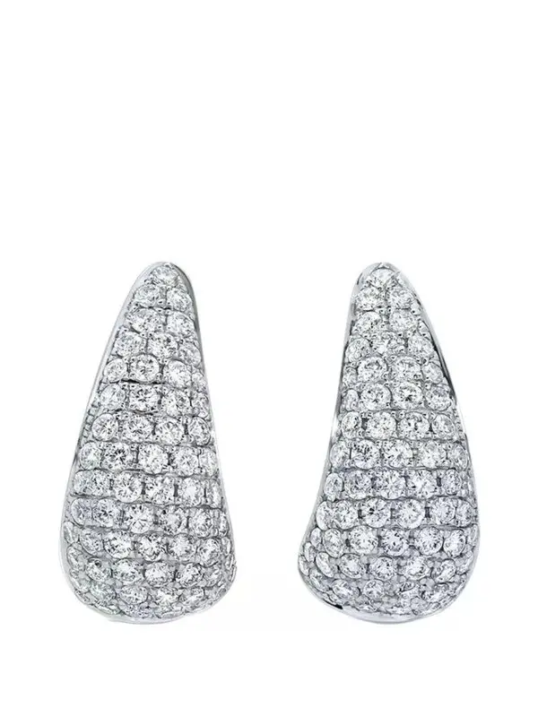 ANITA KO 18k White Gold Diamond Claw Earrings - Silver