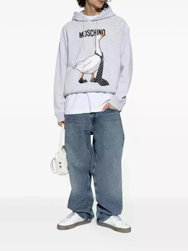 Moschino Graphic Print Hoodie - Grey