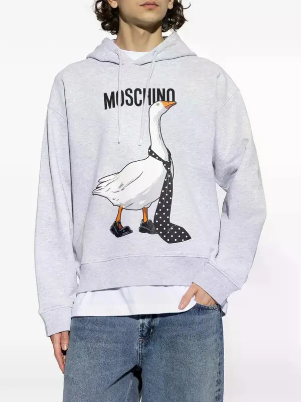 Moschino Graphic Print Hoodie - Grey
