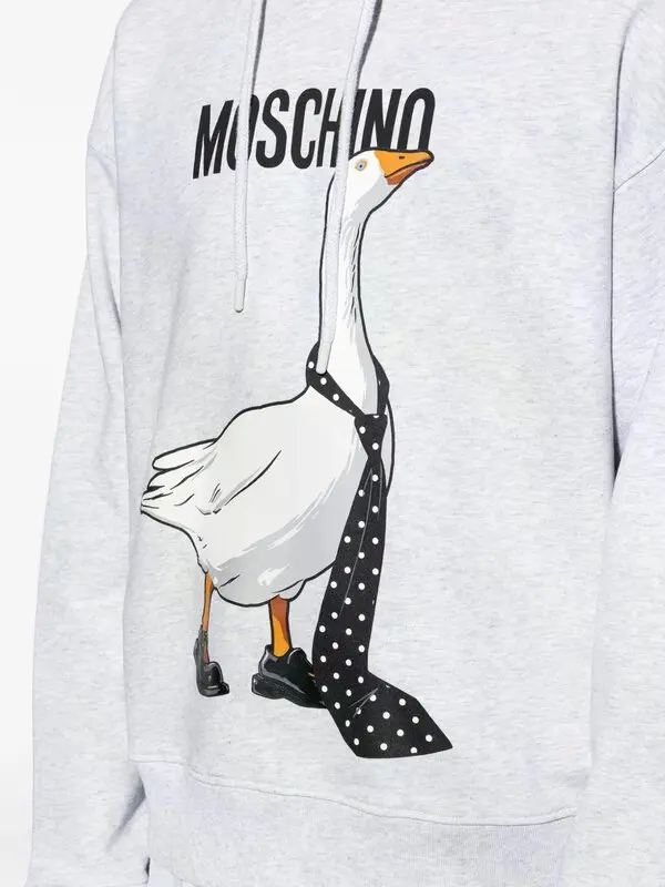 Moschino Graphic Print Hoodie - Grey