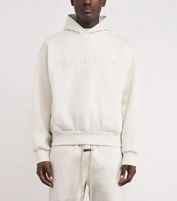 Fear Of God Cotton Logo Hoodie - Grey