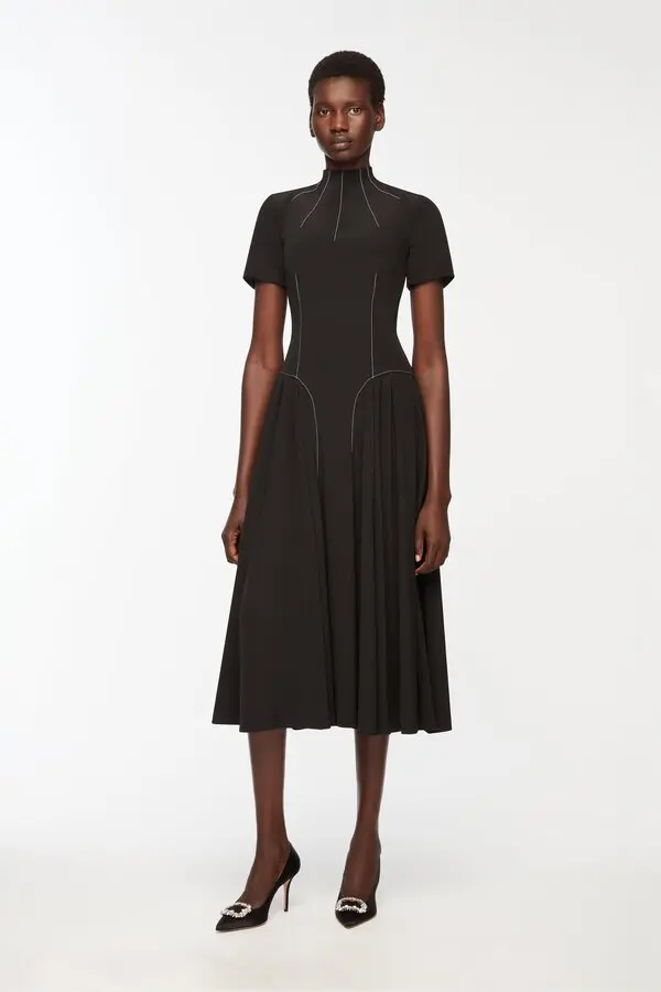EMILIA WICKSTEAD Neptune Dress In Silk Crepe De Chine