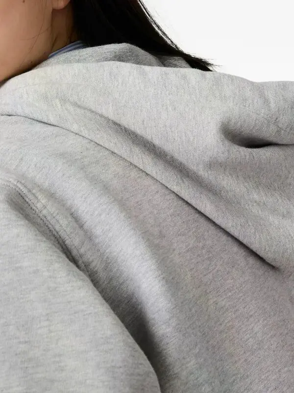 Miu Miu Cropped Raw-edge Zip-up Hoodie