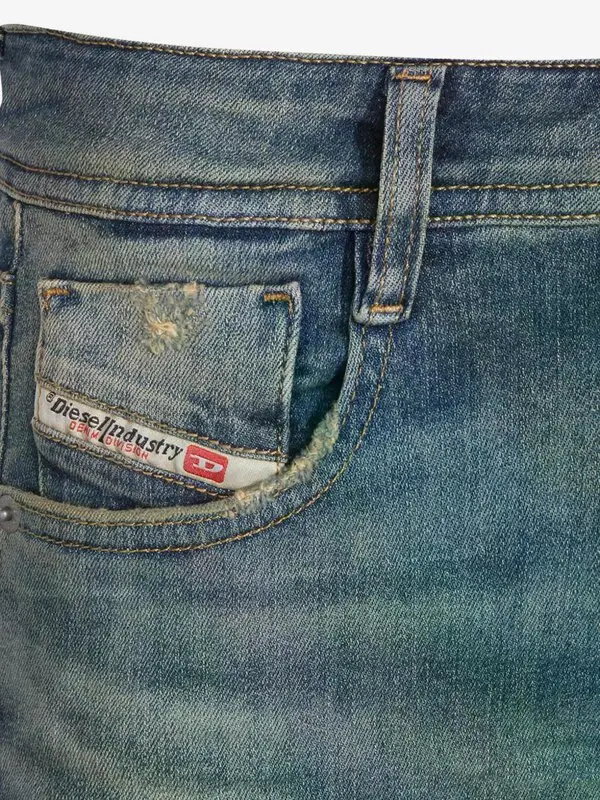 DIESEL® Logo Patch Flared Jeans - Blue