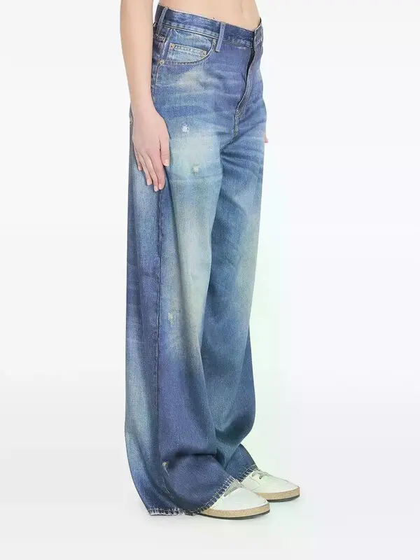 GOLDEN GOOSE Wide Leg Jeans With Archive Print