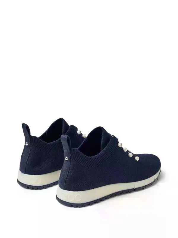 JIMMY CHOO Veles Pearl Embellished Sneakers - Blue