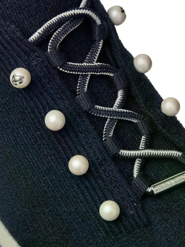 JIMMY CHOO Veles Pearl Embellished Sneakers - Blue
