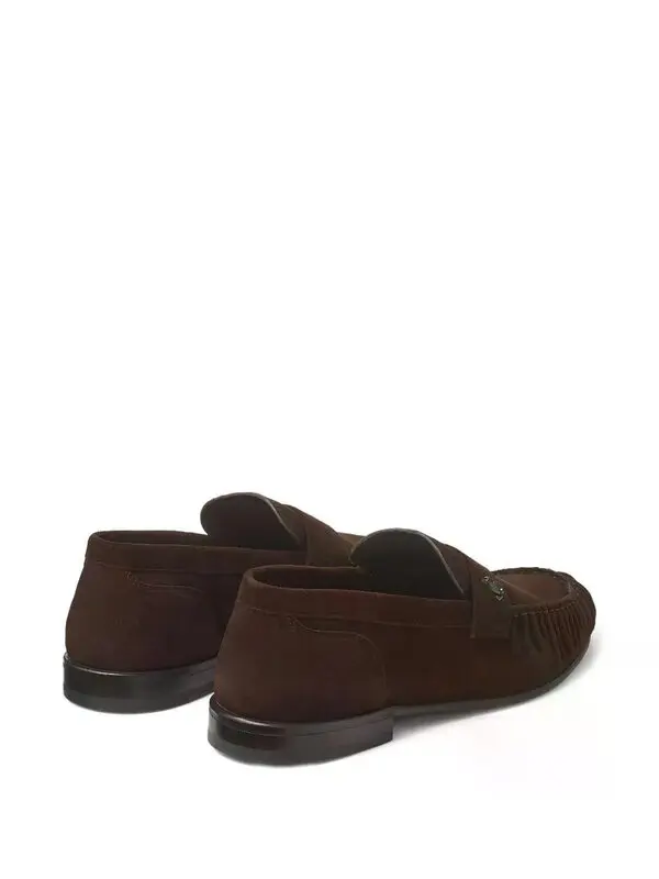 JIMMY CHOO Ellis Logo-detail Suede Loafers - Brown