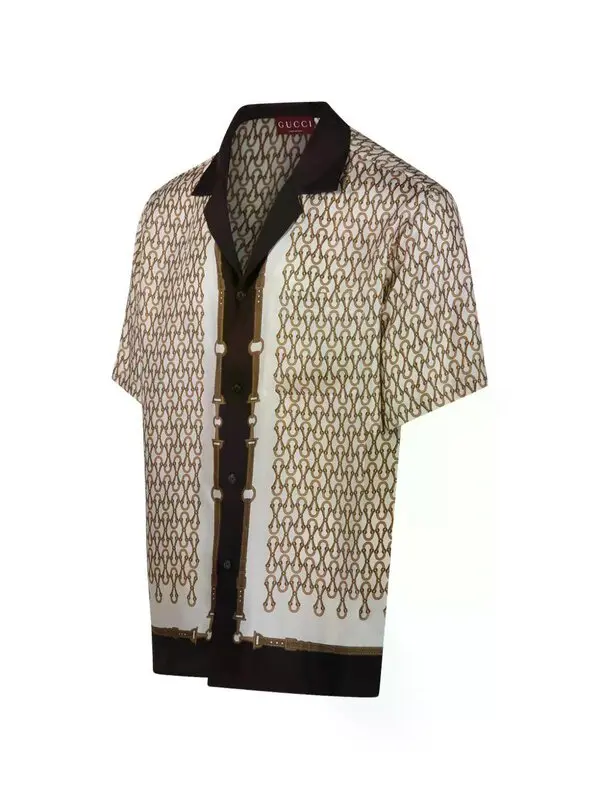 Gucci Chain-print Button Shirt