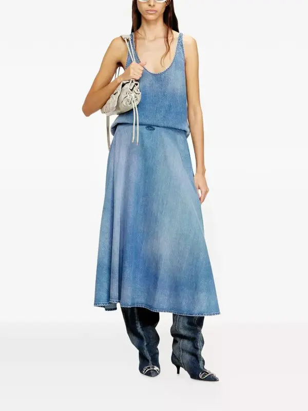 DIESEL® A-line Midi Skirt - Blue
