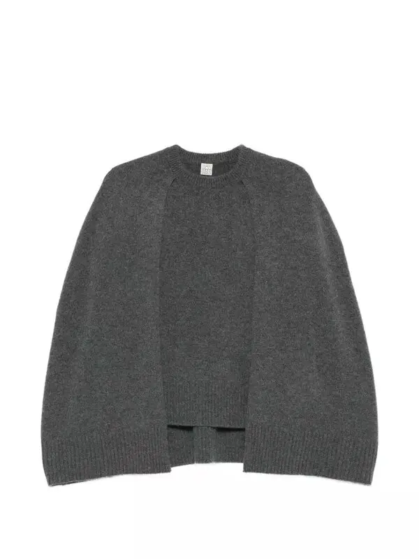 TOTEME Cashmere Cape Detail Sweater - Grey