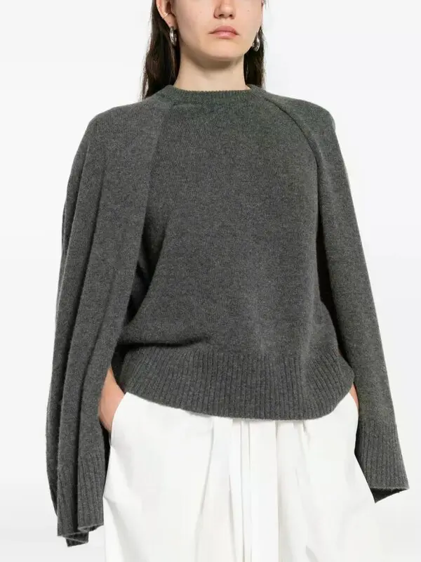 TOTEME Cashmere Cape Detail Sweater - Grey