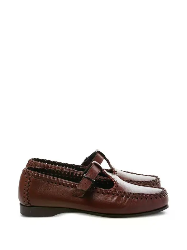Hereu Braided Buckle Shoes - Brown