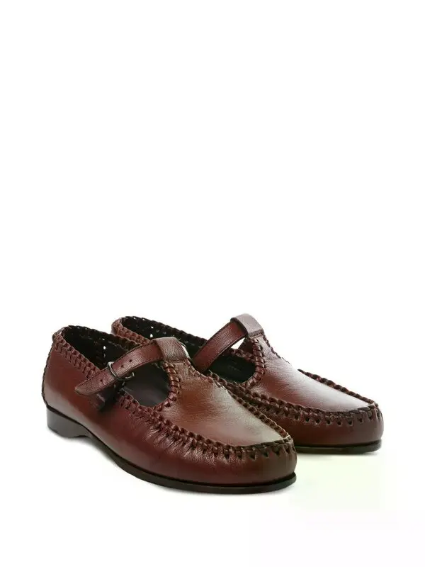 Hereu Braided Buckle Shoes - Brown