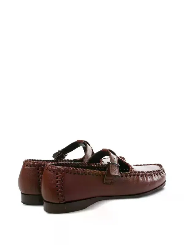Hereu Braided Buckle Shoes - Brown