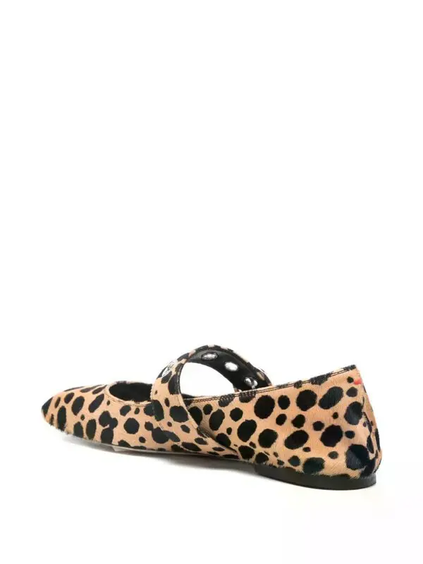 AeydĒ Uma Leopard-print Mary Jane Ballerinas - Neutrals
