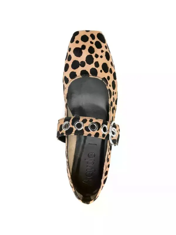 AeydĒ Uma Leopard-print Mary Jane Ballerinas - Neutrals