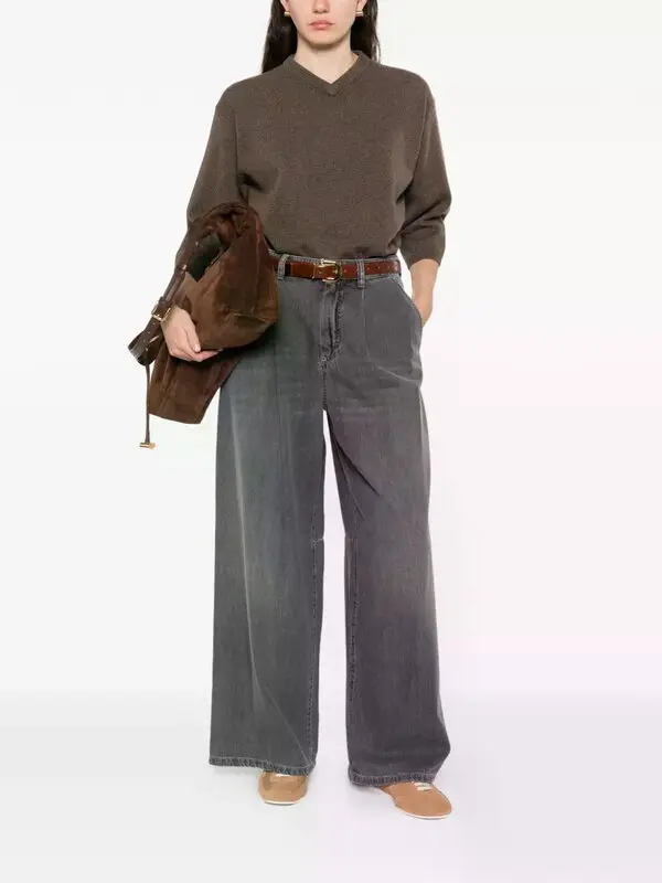 Max Mara Pleated Wide-leg Jeans