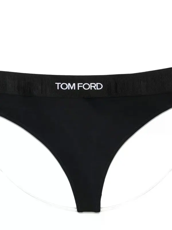 TOM FORD Logo-detail Thong - Black