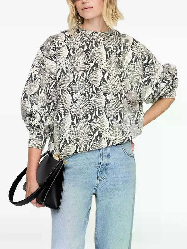 ANINE BING Graphic Print Sweatshirt - Neutrals