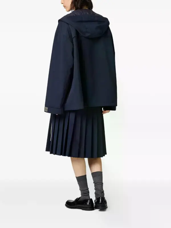 Miu Miu Pleated Ripstop Fabric Skirt