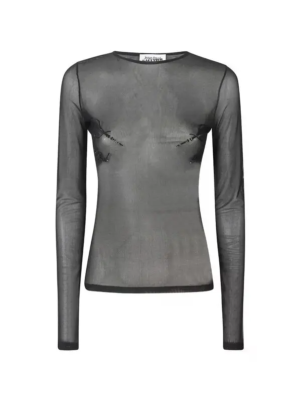 JEAN PAUL GAULTIER Sequin-embroidered Mesh Top