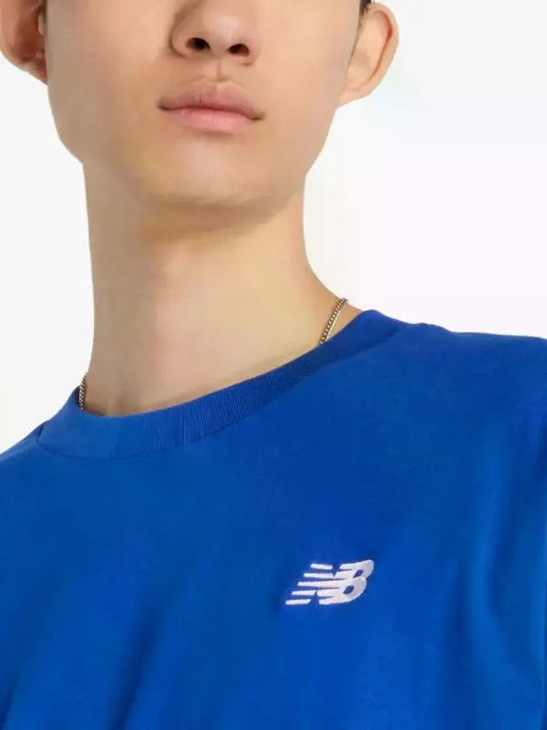NEW BALANCE Logo-embroidered T-shirt - Blue