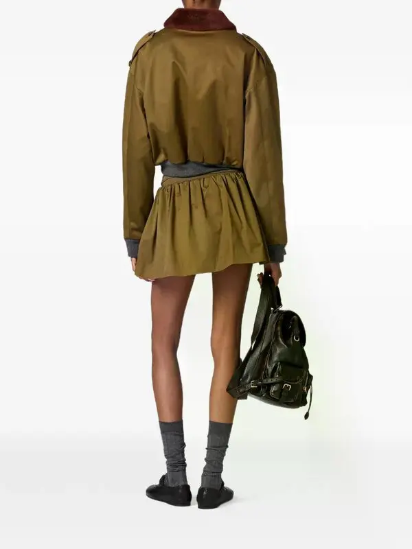 Miu Miu Shearling-collar Logo Bomber Jacket