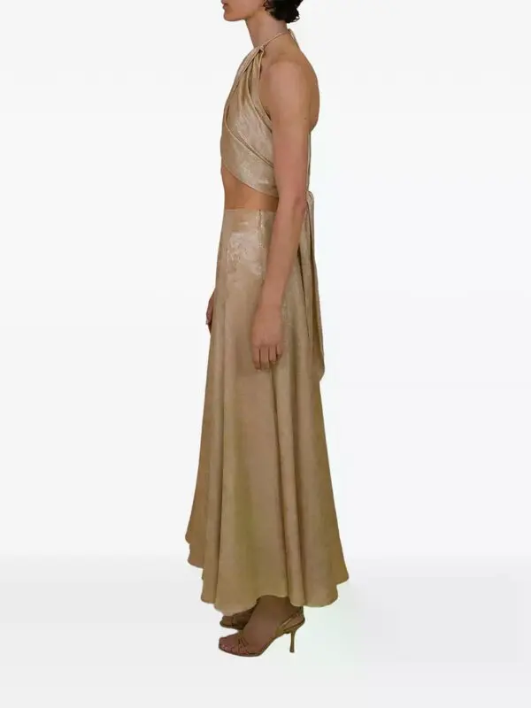 Azeeza Soren Lamé Maxi Skirt