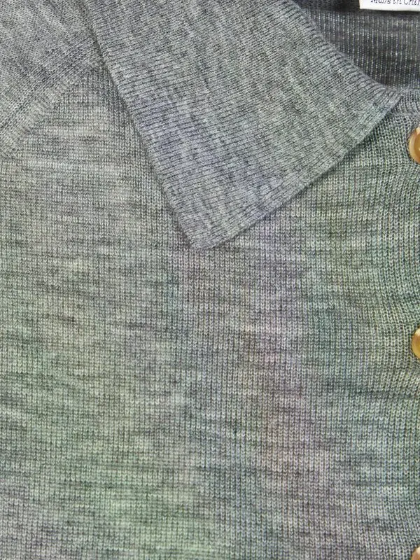 Victoria Beckham Button Polo Top - Grey