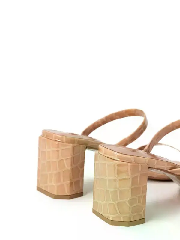 By Far Tanya Embossed Square-toe Mules