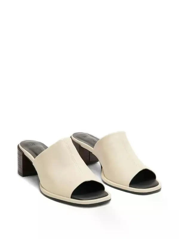 By Far Francisco Square-toe Mules - Neutrals
