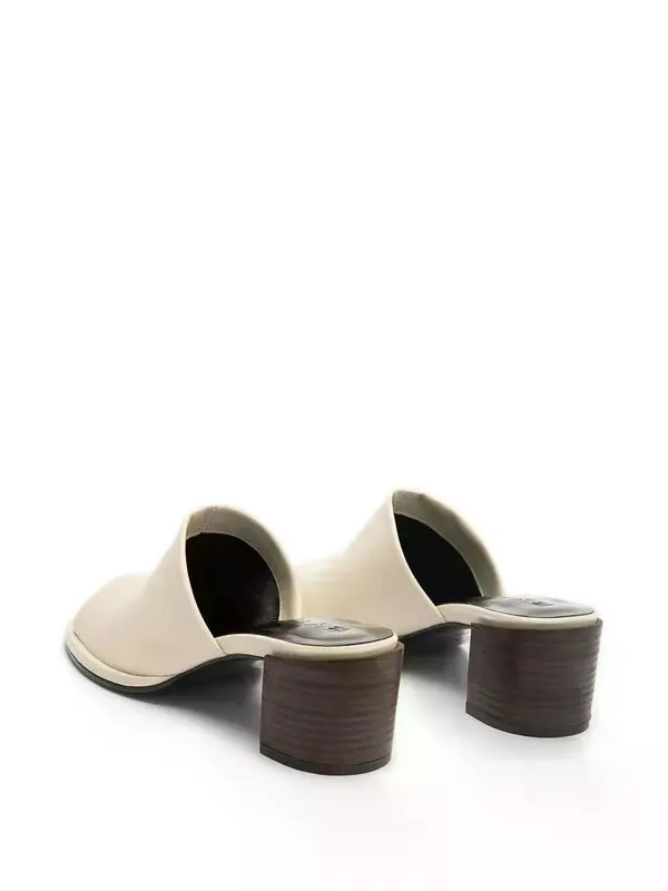 By Far Francisco Square-toe Mules - Neutrals