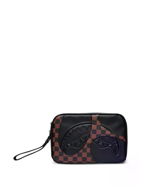 SPRAYGROUND Logo-embossed Checkered-pattern Wash Bag