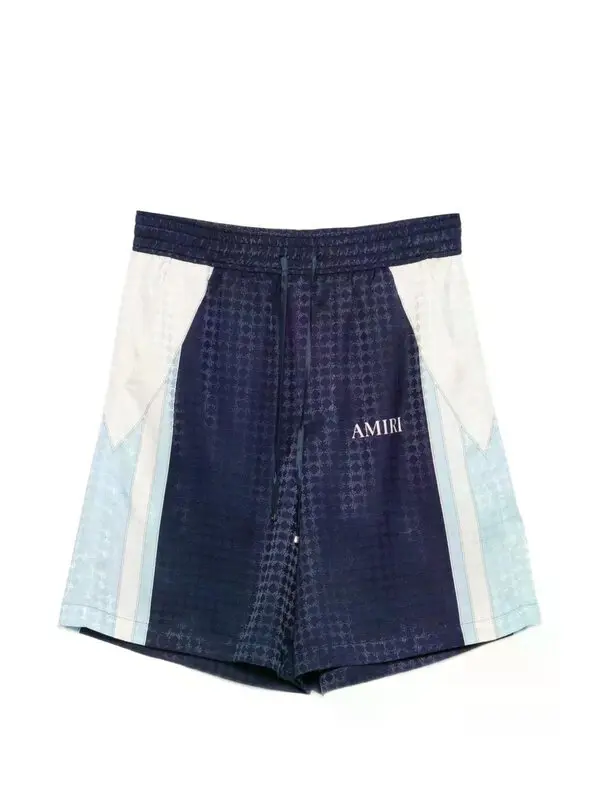 Amiri Ma Quad Monogram Print Drawstring Shorts - Blue
