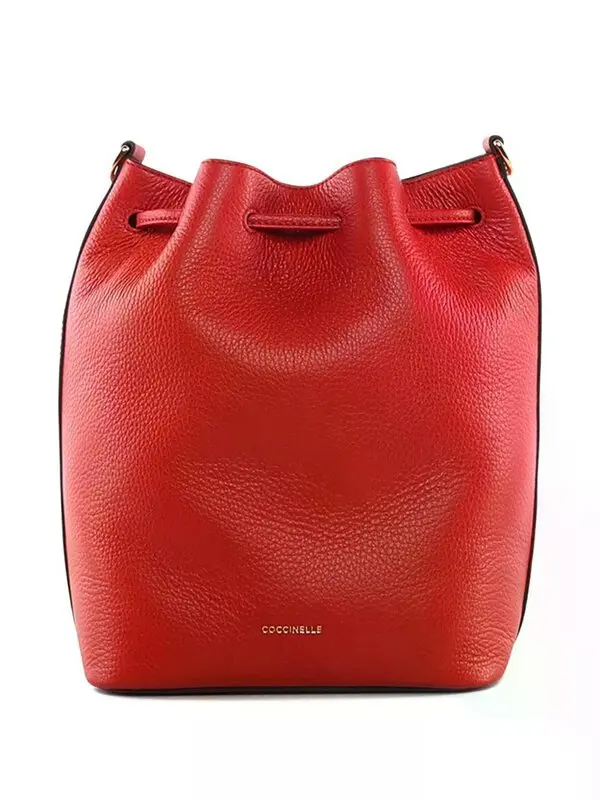 COCCINELLE Medium Drawstring Leather Bucket Bag