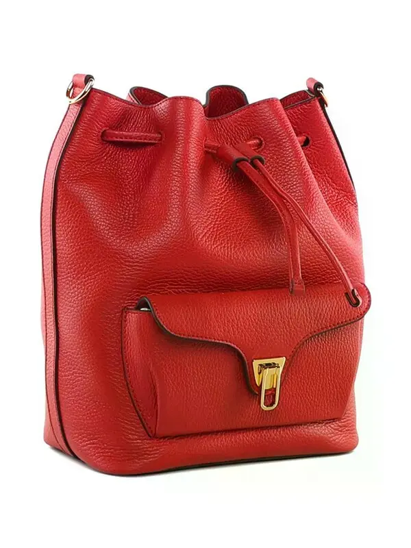 COCCINELLE Medium Drawstring Leather Bucket Bag
