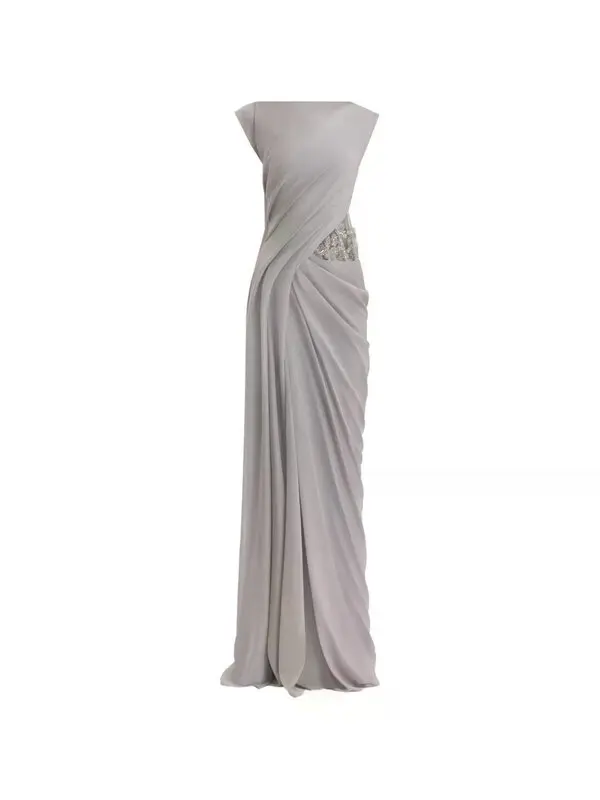 GEMY MAALOUF Draped High-neck Gown