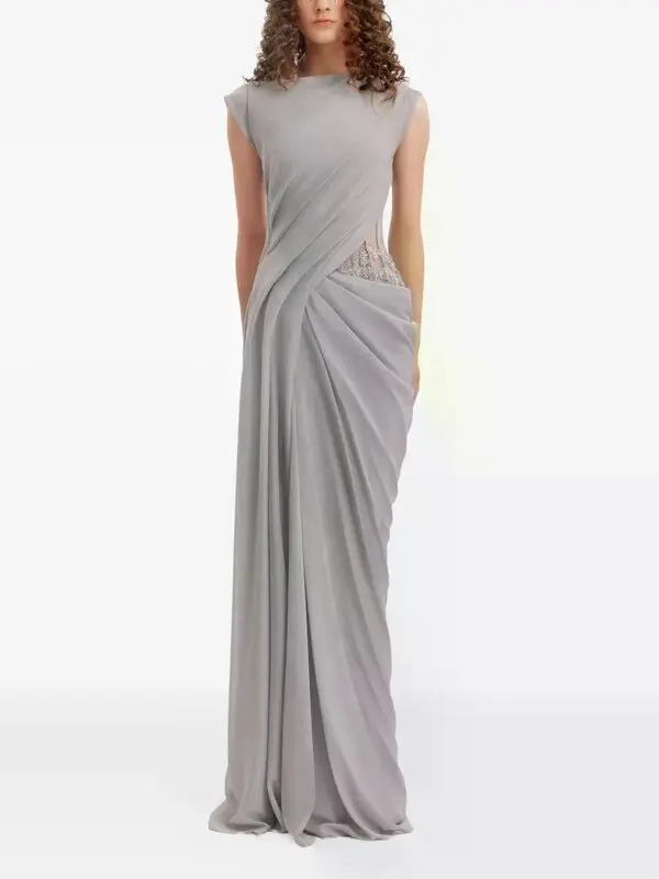 GEMY MAALOUF Draped High-neck Gown
